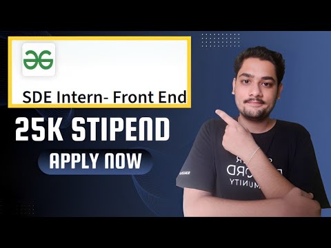 🚀 SDE Internship Opportunity for Freshers || Front-End SDE Intern ...
