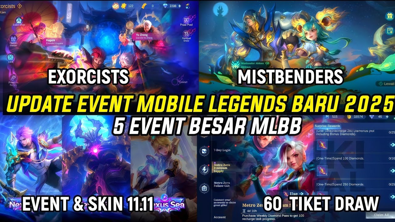 UPDATE 5 EVENT TERBARU MOBILE LEGENDS 2025! EVENT EXORCISTS,MISTBENDERS ...