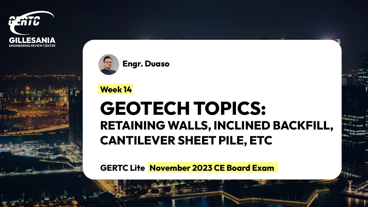 Engr. Duaso - Geotech Topics, Retaining Walls, Cantilever Sheet Pile ...