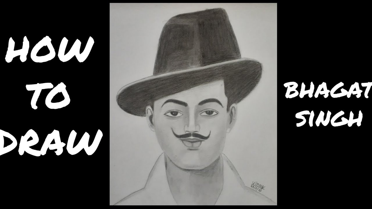 how to draw bhagat Singh step by step//Draw bhagat singh - YouTube