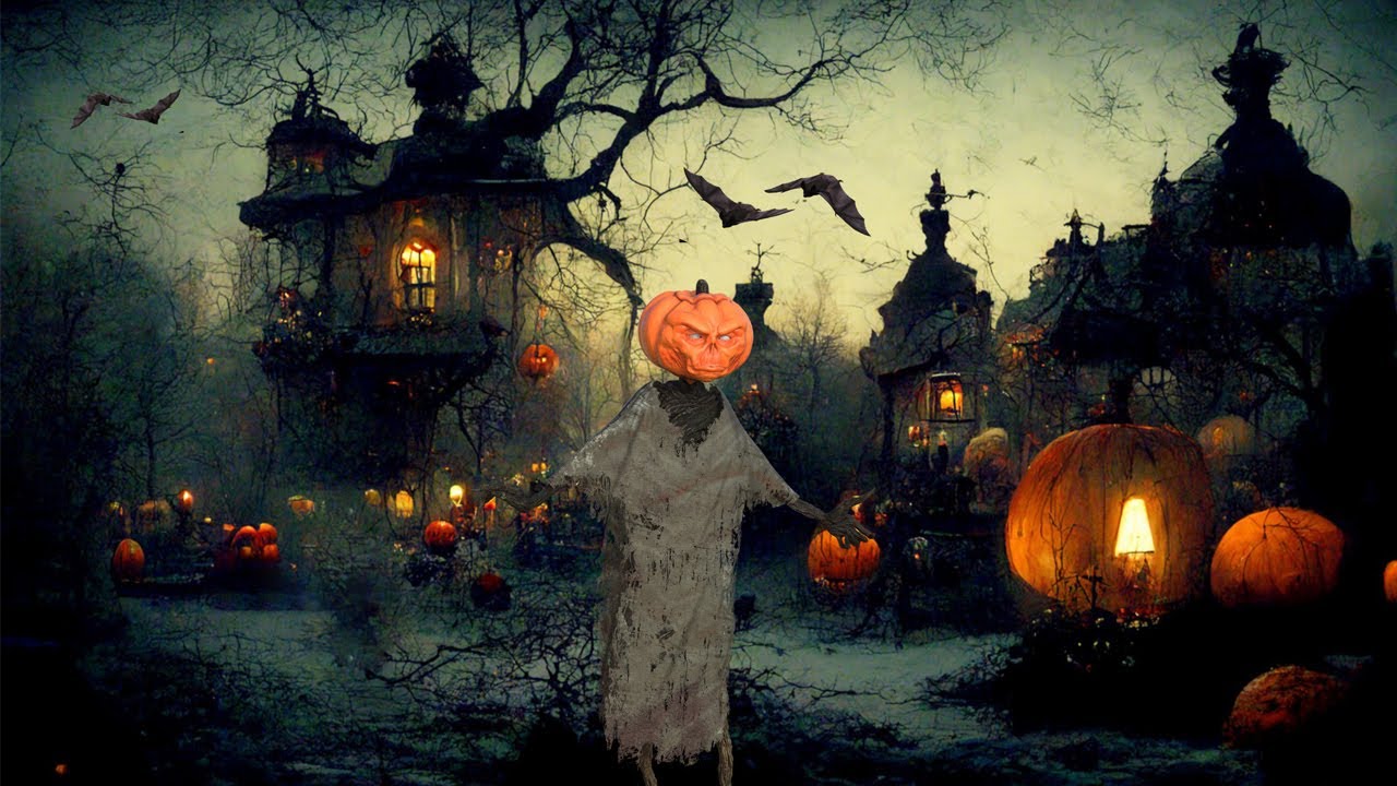 Heavy Rain and Thunder on a Haunted Halloween Night - YouTube