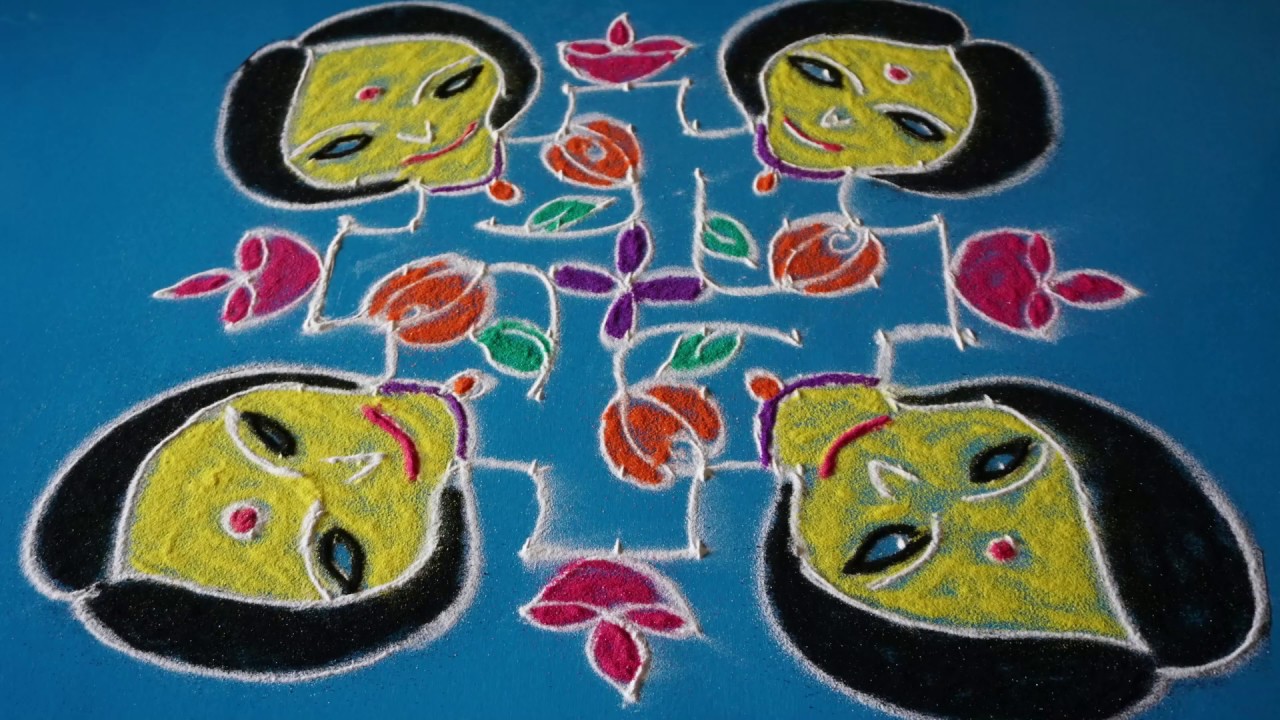 Women's day special rangoli designs || Rangoli World - YouTube