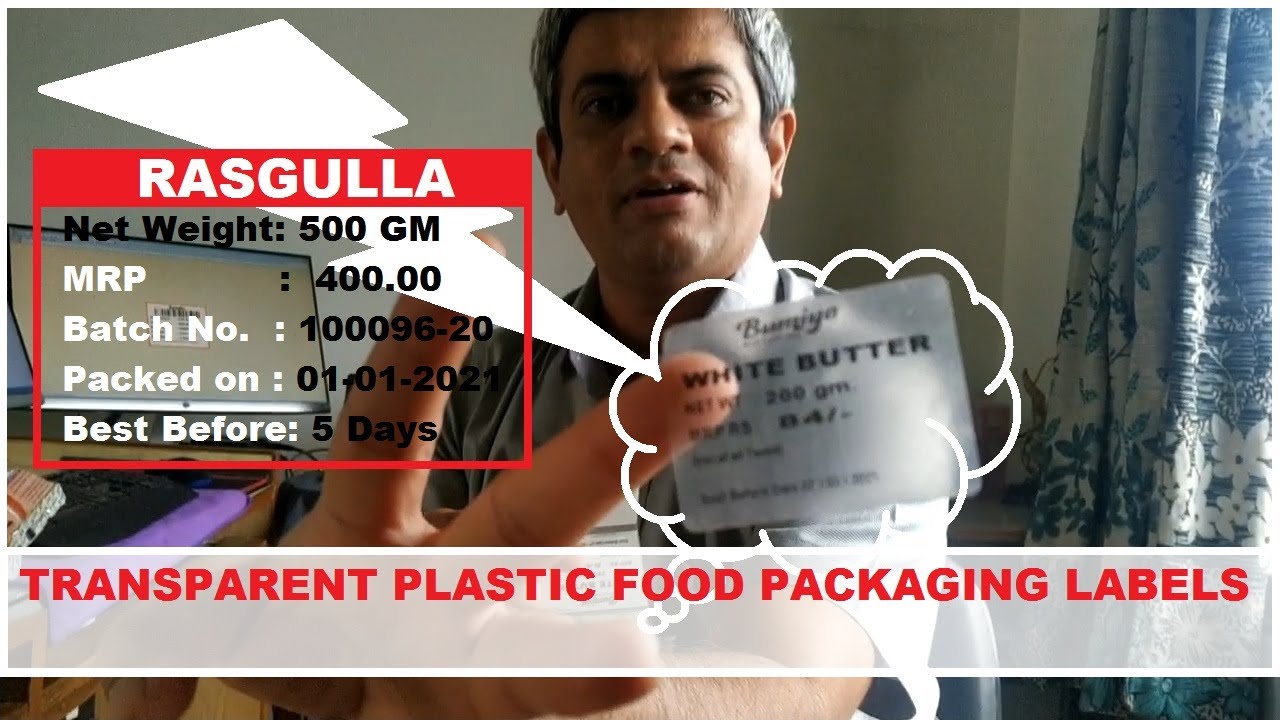 Transparent Plastic Label Stickers for Food Packing | Details looks ...