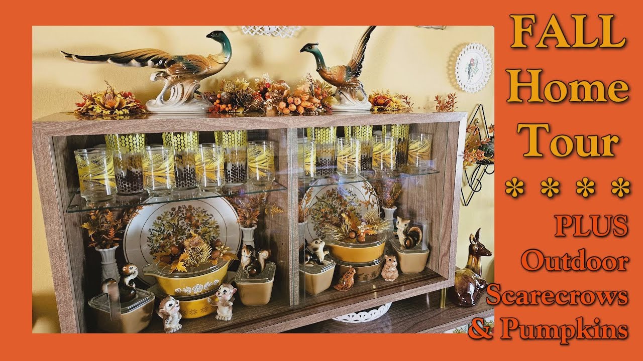 FALL VINTAGE DÉCOR HOME TOUR | Autumn Dining Room + Outdoor Scarecrows ...