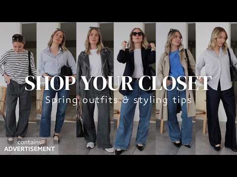 Spring capsule outfits & styling tips | Shop your closet for spring