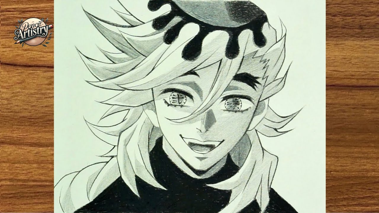 Anime Sketch | How to Draw Douma Upper Moon 2 from Demon Slayer | Step ...