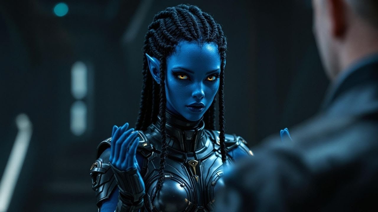 Please marry me, human. The alien woman begs the man for marriage ...