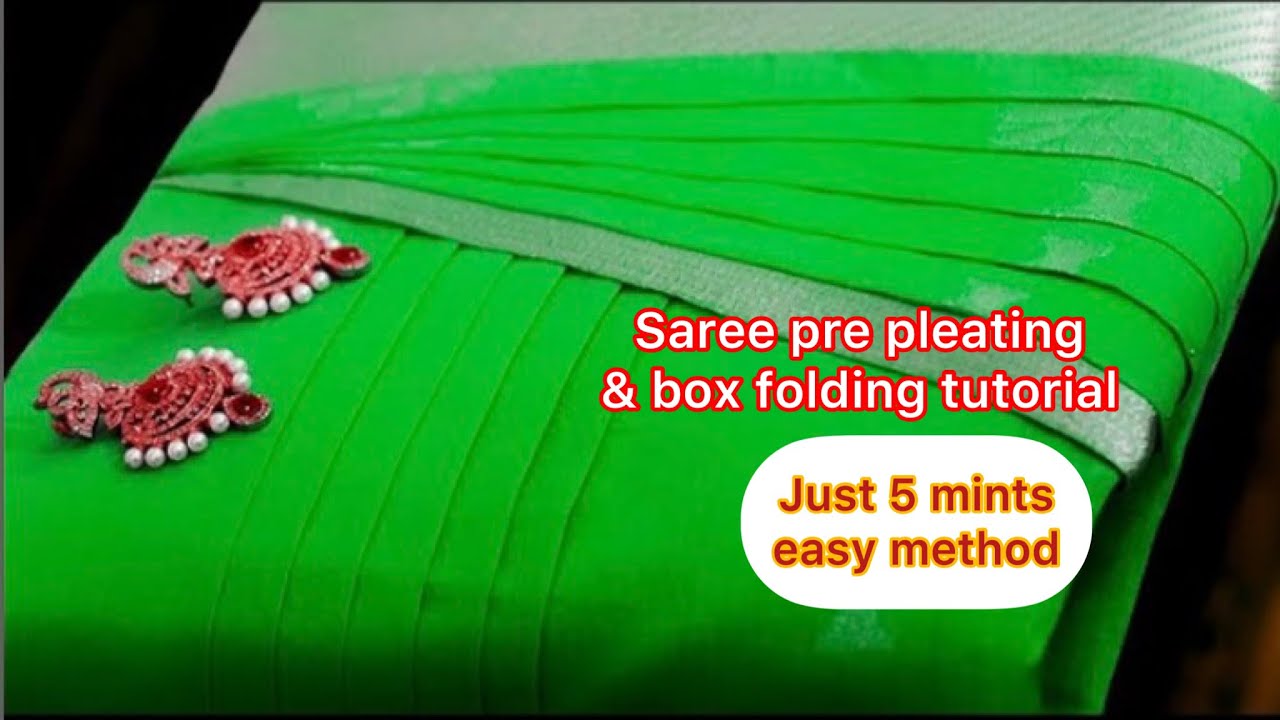 Saree Pre Pleating And Folding Tutorial Just 5mints Easy Method ️