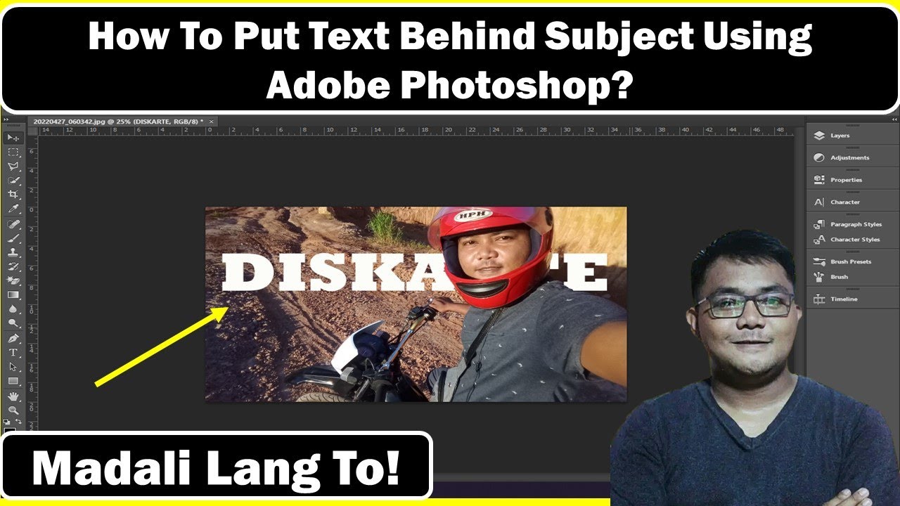 How To Put Text Behind Subject Using Adobe Photoshop? | Teacher Kevin ...