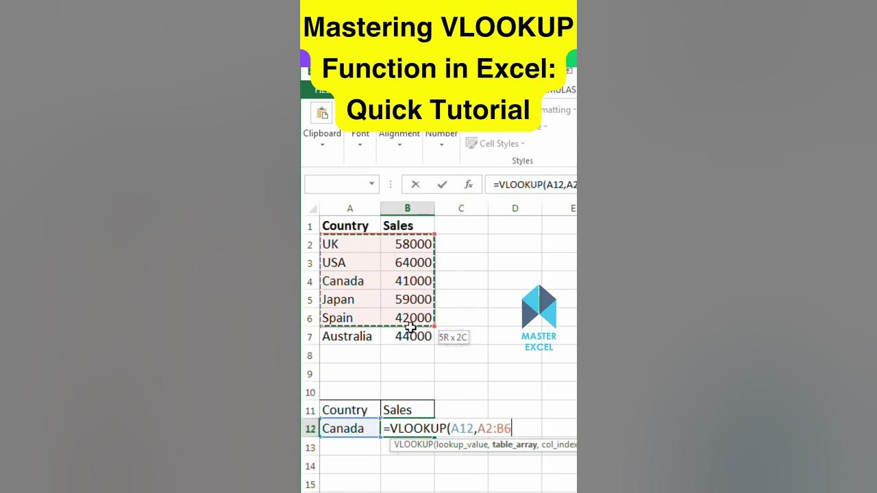 Mastering VLOOKUP Function in Excel: Quick Tutorial #ExcelTips #VLOOKUPTutorial #masterexcel ...