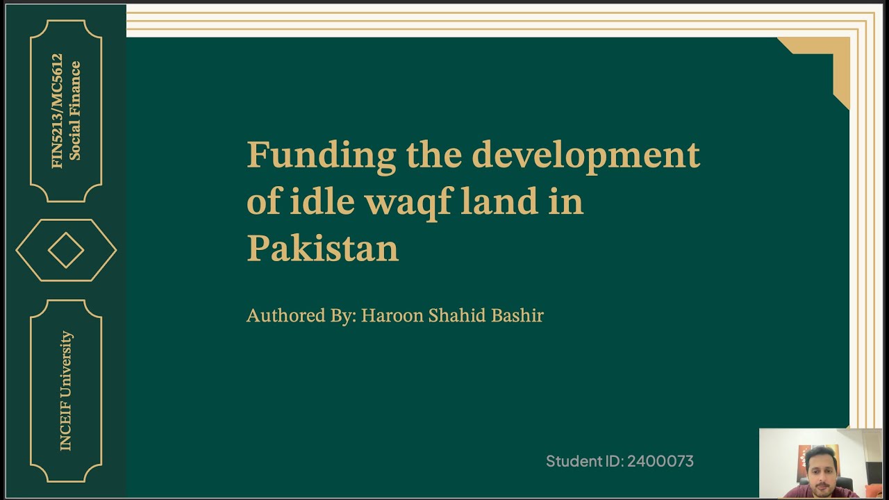 Funding the development of idle waqf land in Pakistan - YouTube