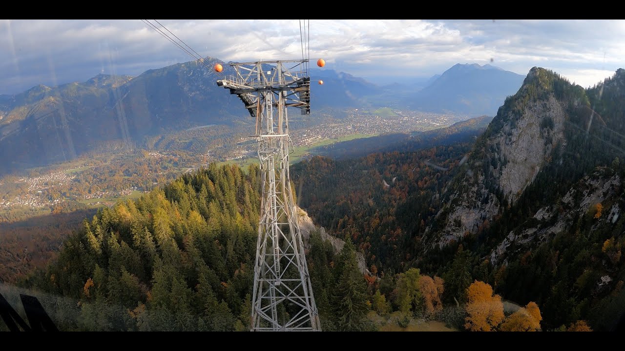 Alpspitzbahn Talfahrt wunderschöne Herbstfarben - Alpspitze Cable car ...
