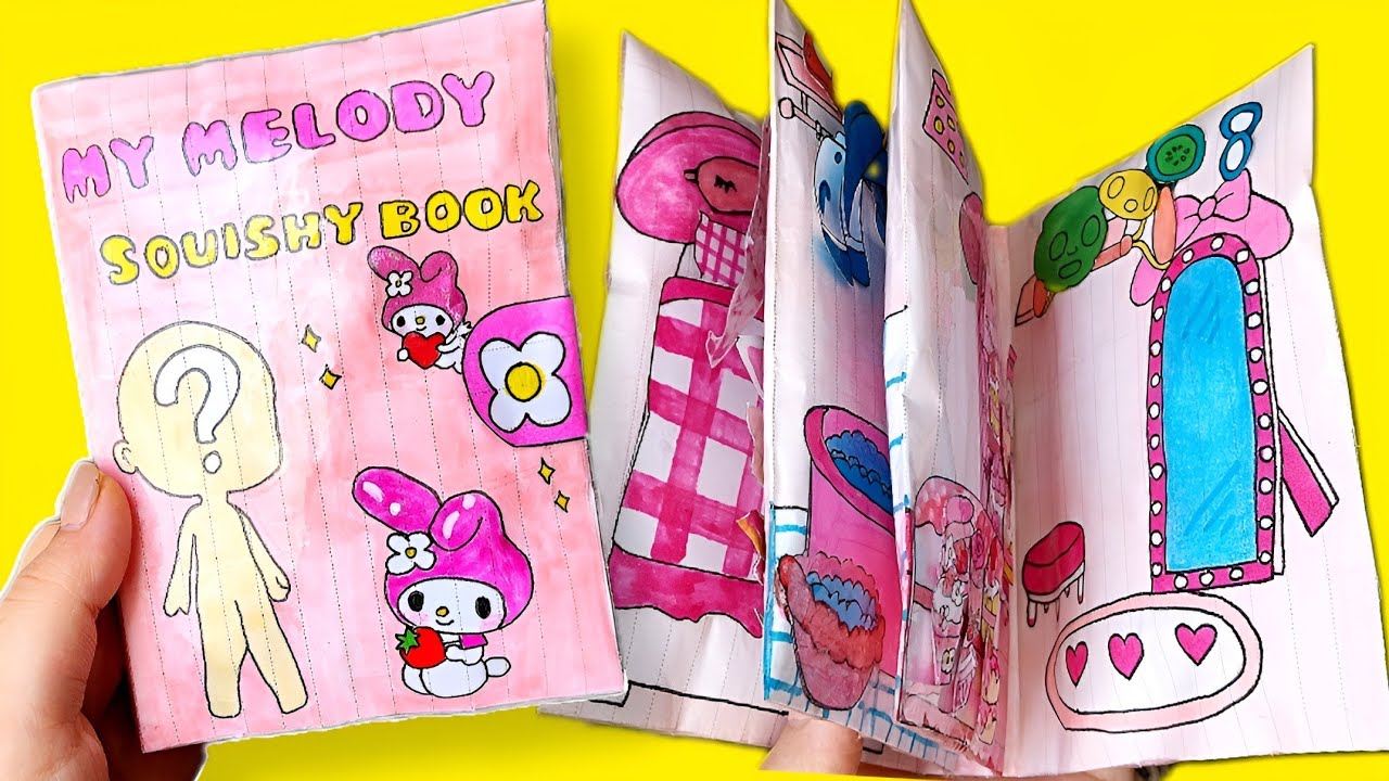 My Melody Squishy Book | Paper Play | How to make Squishy Book #squishy #paperdiy #mymelody ...