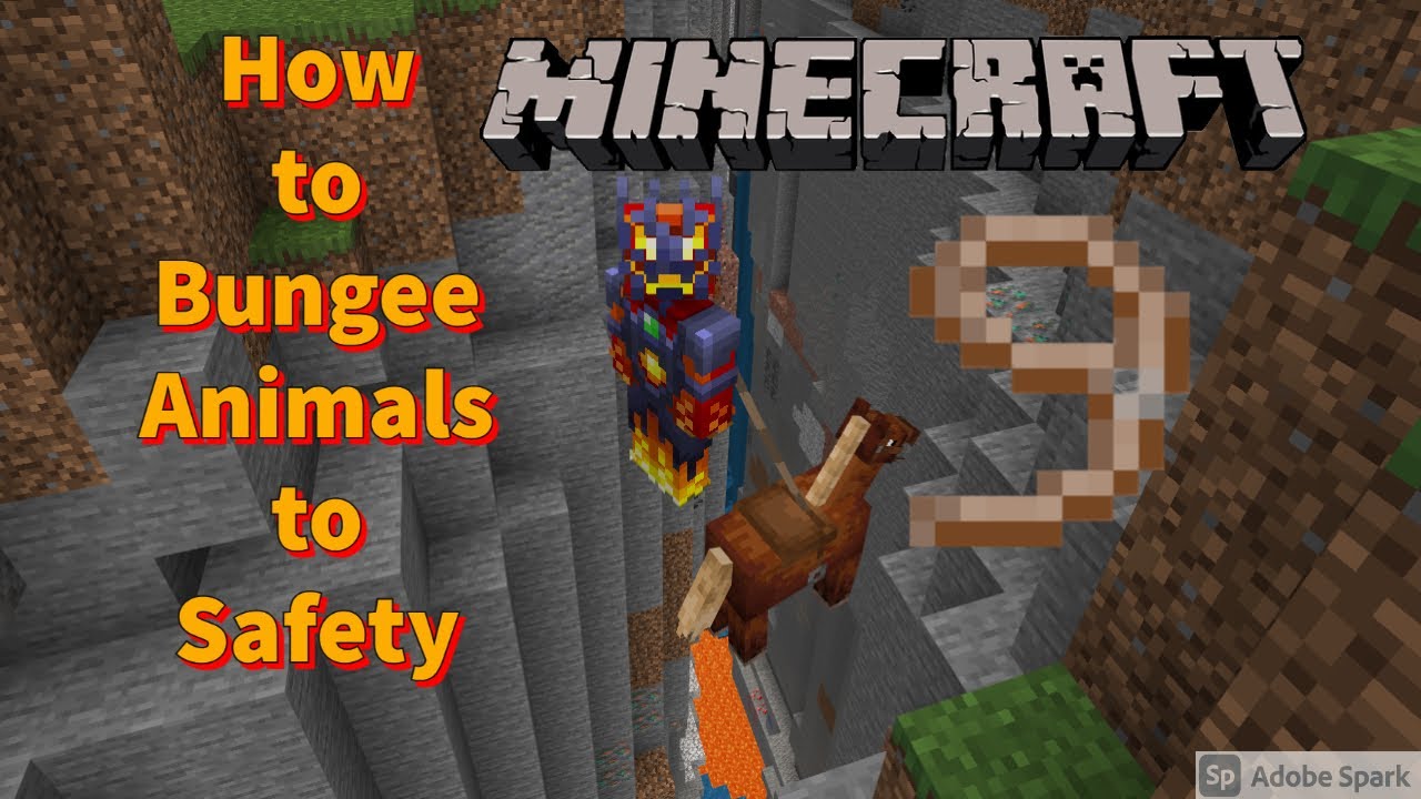 Minecraft: How to Bungee Animals to Safety - YouTube