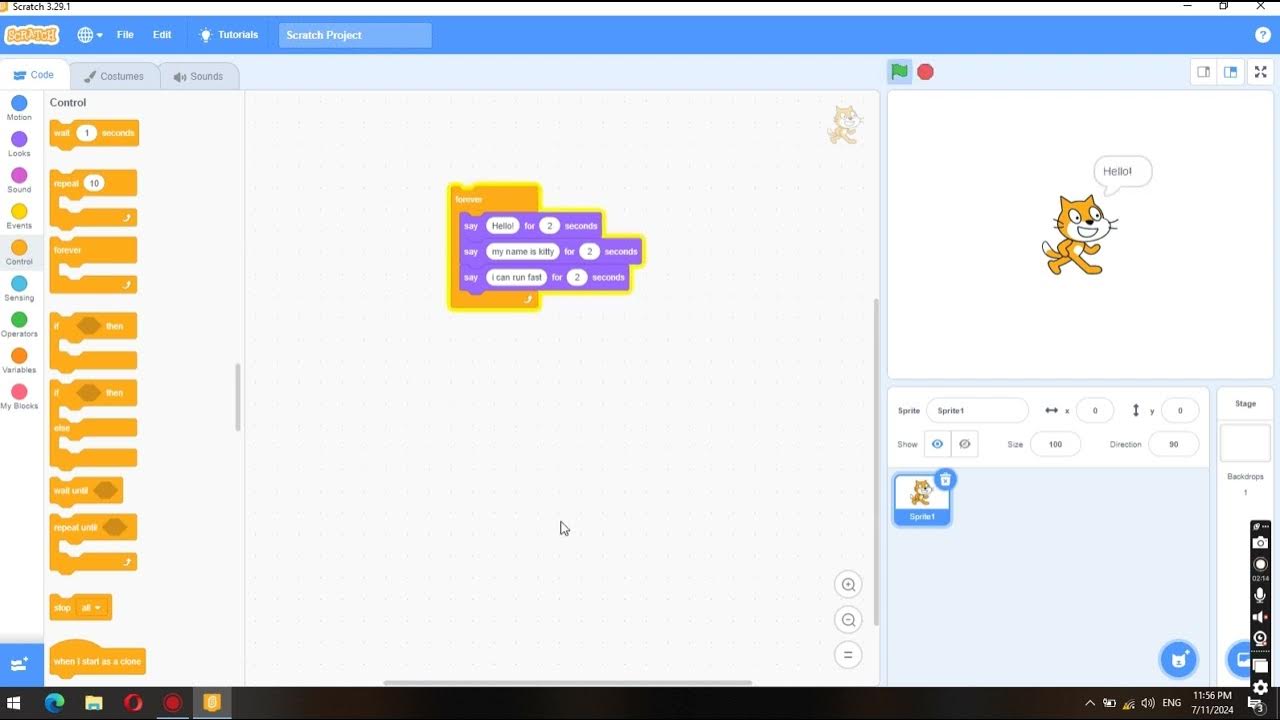 scratch programming lesson 1_1 - YouTube