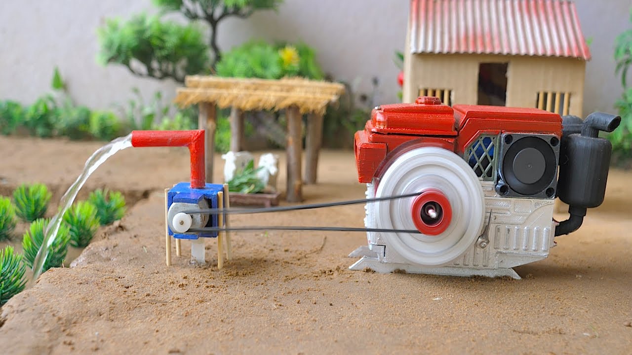 Diy how to make mini hand water pump with cow shed | @Mini Creative KP ...