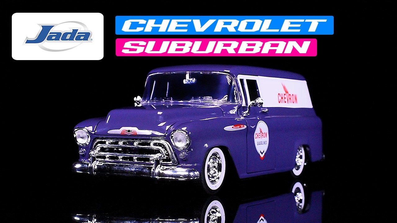 1957 Chevrolet Suburban "Chevron" Dark Blue and Chevron Gas Pump 1/24 ...