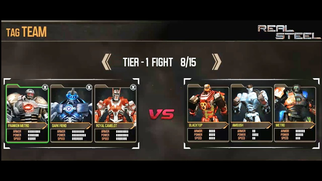 REAL STEEL Franken Metro & Dark Fiend & Royal Camelot VS Metro & Ambush ...