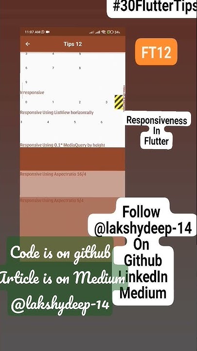 Ft12 Responsiveness In Fkutter Follow Lakshydeep 14 Flutter 30fluttertips 