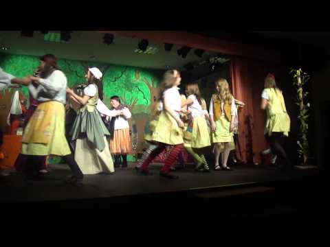 Panto 2012 villagers dancing