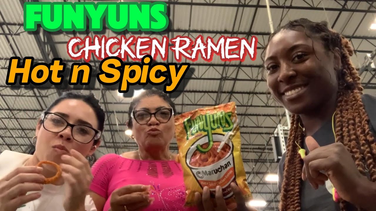 viral snacks with friends| FUNYUNS Ramen Hot n Spicy Chicken Noodles ...