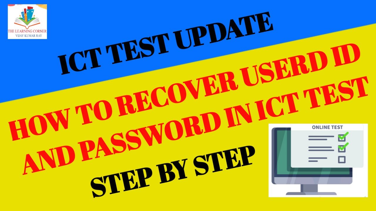 How to recover User ID and password of Ict test - YouTube