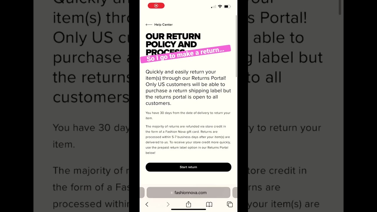 Return fashion nova store
