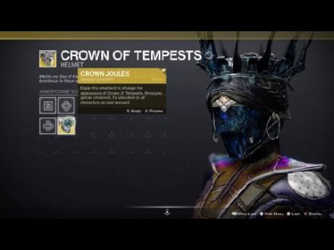 Destiny 2 warlock exotic crown of tempest helmet strike drop - YouTube
