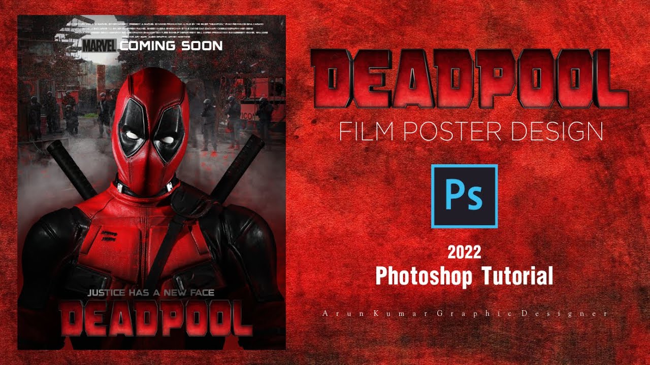 deadpool Film Poster Design #photoshop - YouTube