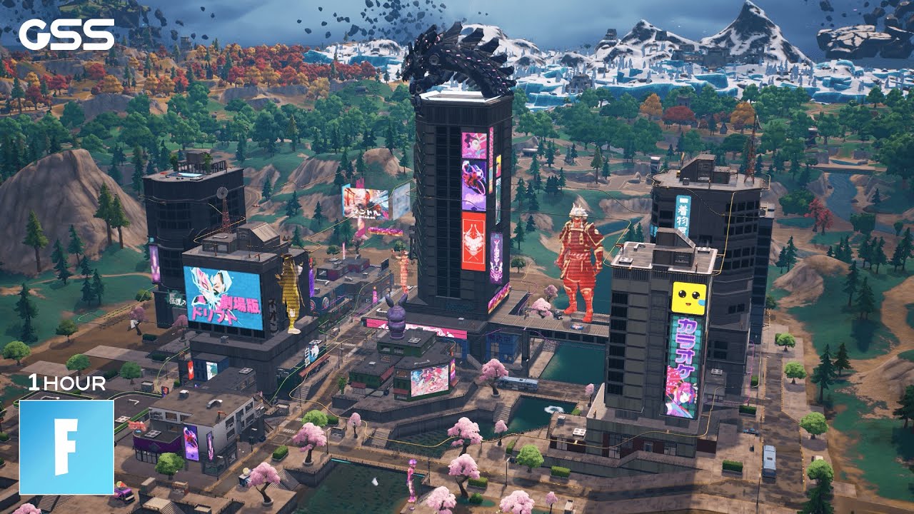 Fortnite MEGA City C4S2 1 Hour Screensaver - YouTube
