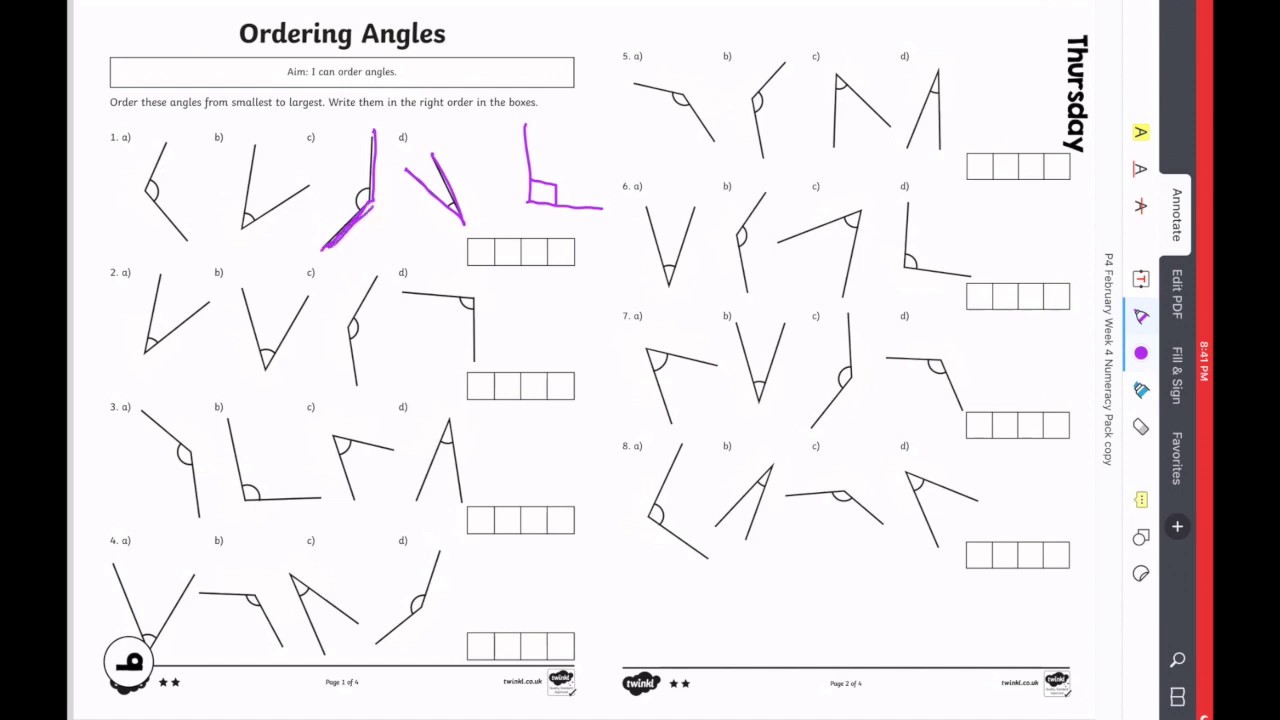 Comparing Angles Activities - YouTube