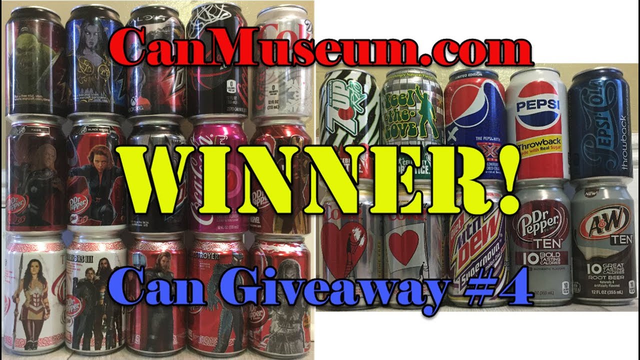 CanMuseum.com - CAN GIVEAWAY #4 - Soda Cans WINNER - YouTube