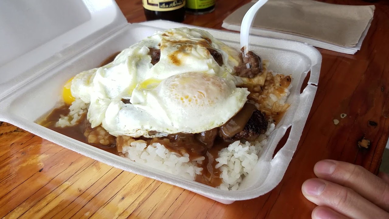 Loco Moco at Papa Ole's Kitchen - Hawaiian Food (Hauula, Hawaii) - YouTube