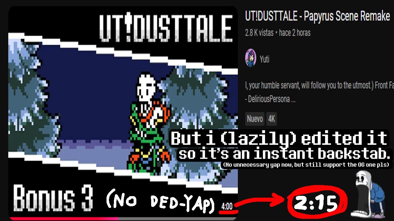 UT!Dusttale Papyrus cutscene remake but i (lazily) edited it. - YouTube