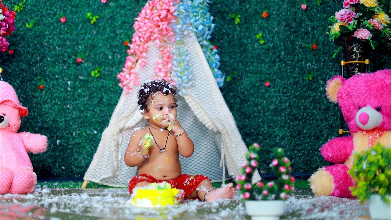 RUDRA 1St BIRTHDAY CAKE SMASH|| Pre birthday video|| - YouTube