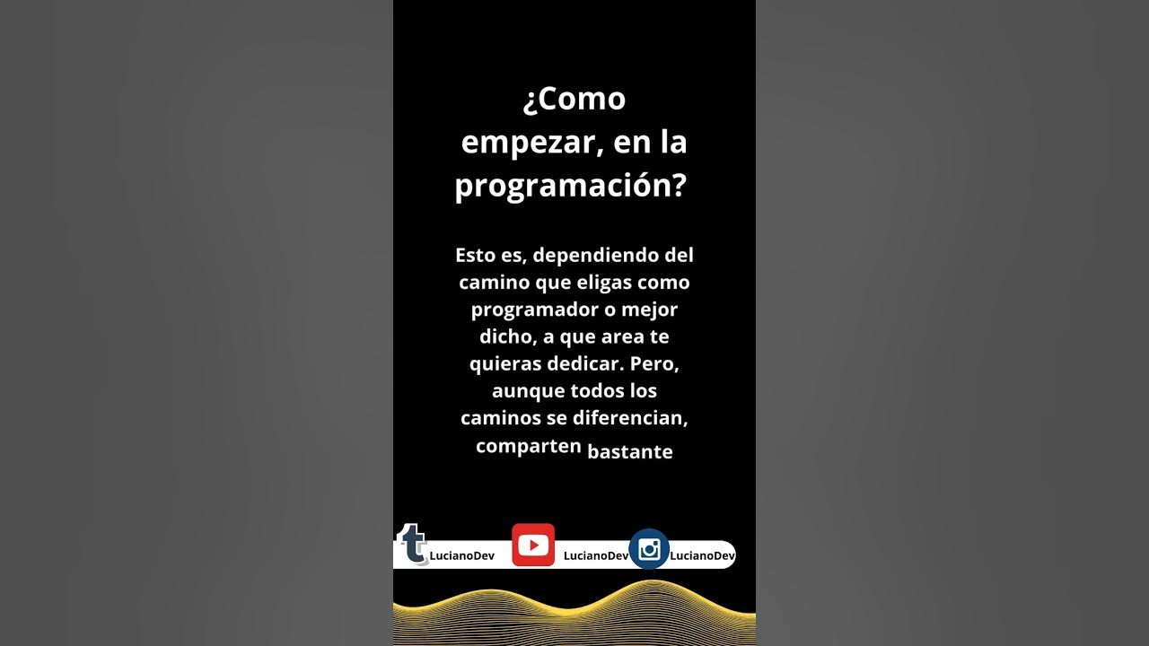 Empezar en la programación #coder #desarrolloweb #programacion #webdesign #dev #webdevelopment ...