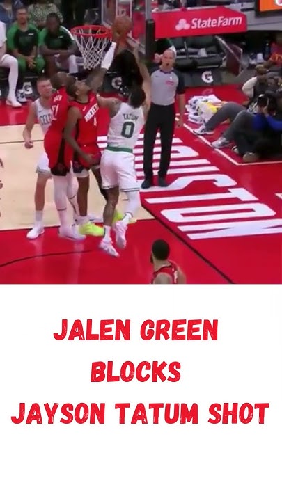 Jalen Green Pins Jayson Tatum Shot To The Glass - YouTube