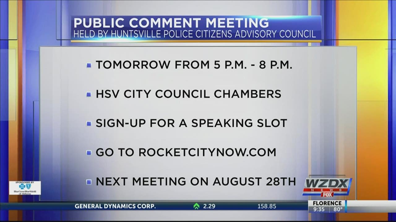 Huntsville Police Citizens Advisory Council public comment meetings ...