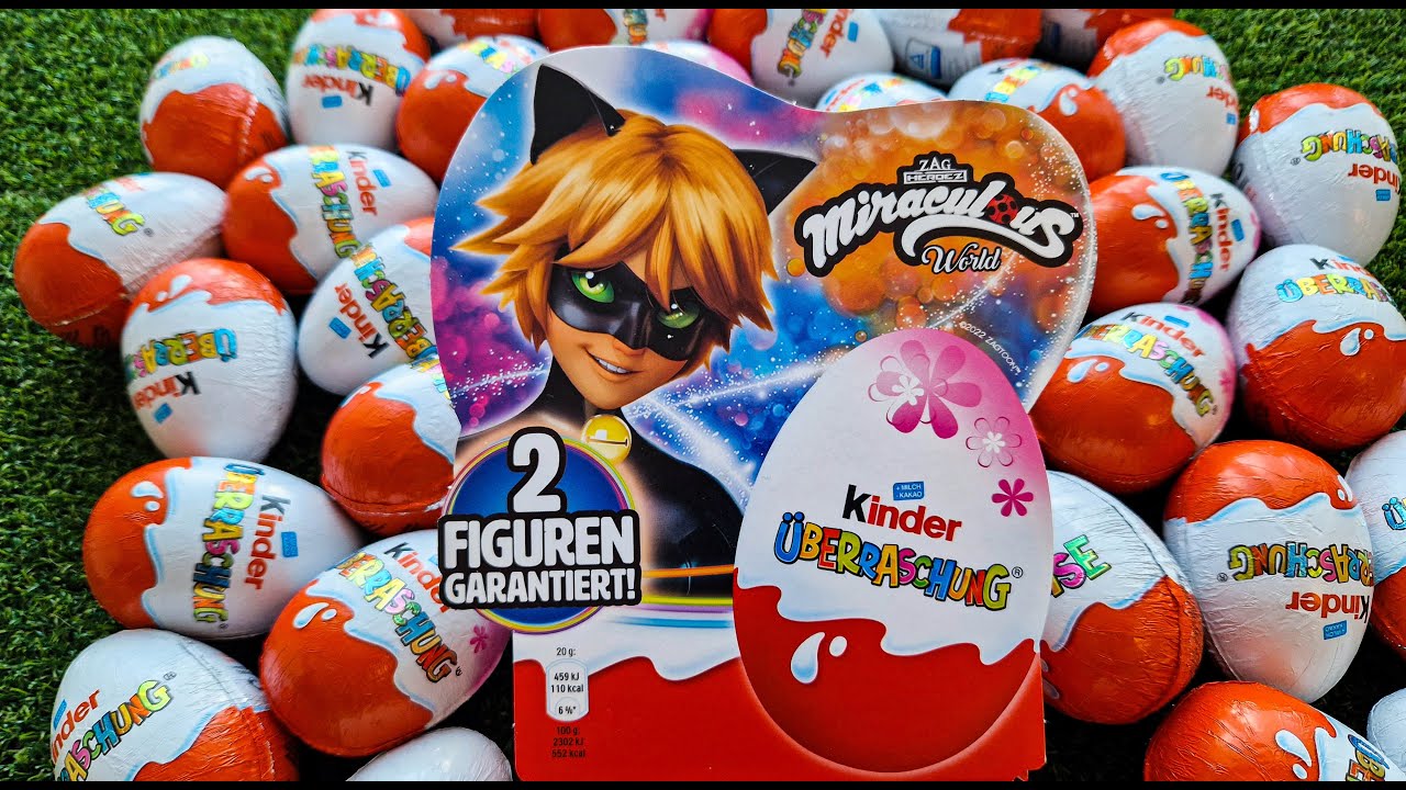 NEW! Miraculous LADYBUG 500 Kinder Egg ASMR - A lot of Kinder Surprise ...