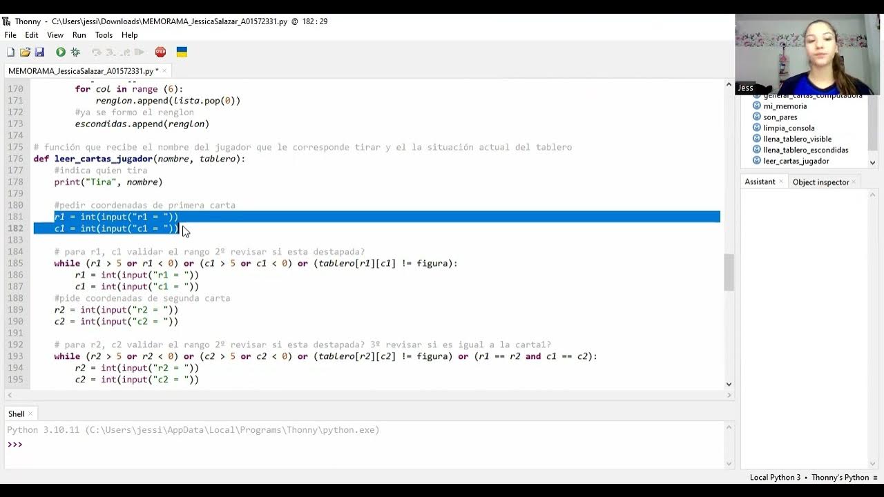 Explicación de código de memorama en python - YouTube