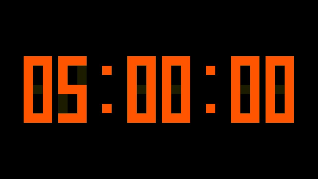 5 Hours Countdown Timer with Alarm & Time Markers / Chapters - Digital ...