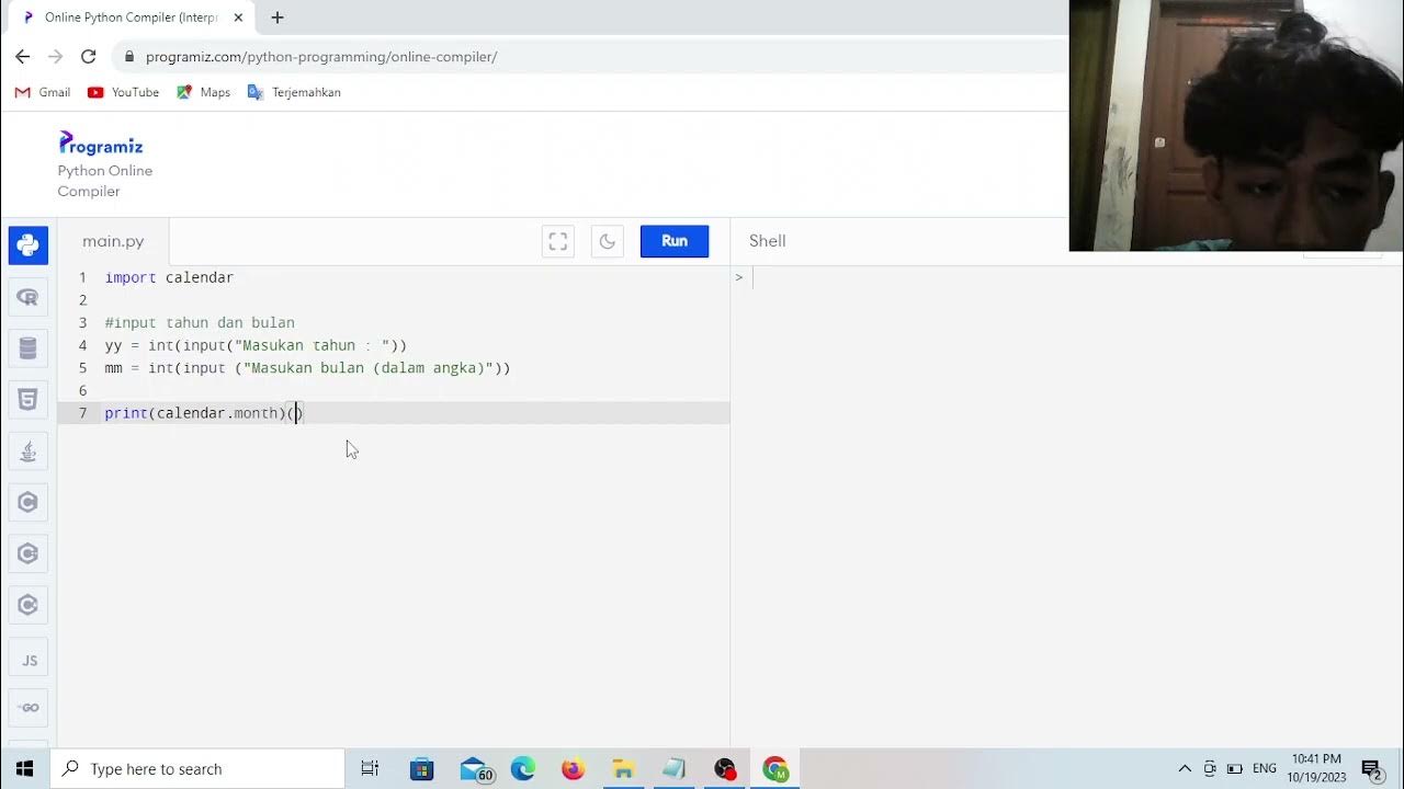 Membuat kalender menggunakan program python - YouTube