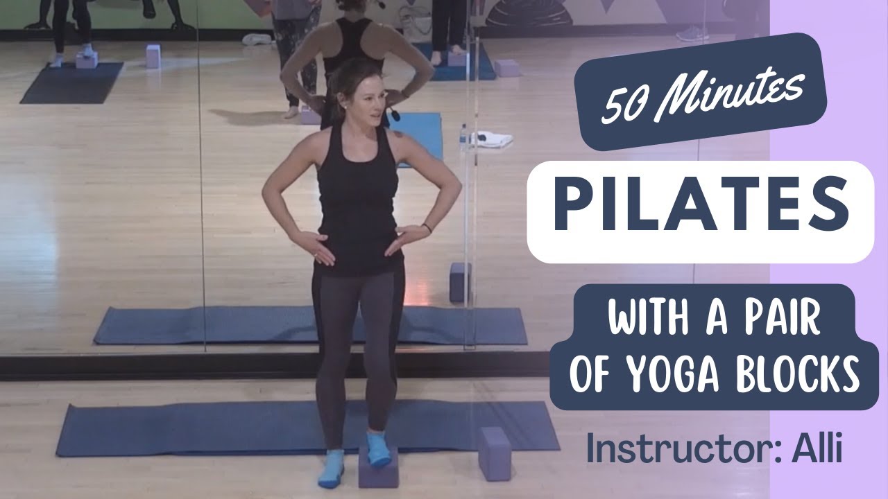 50 Min PILATES and a PAIR of YOGA BLOCKS Workout - YouTube