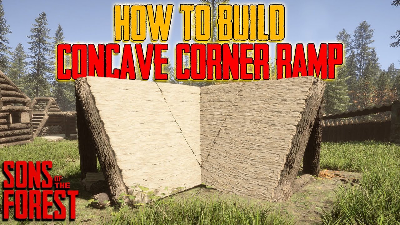How to build CONCAVE CORNER ROOF/RAMP in Sons Of The Forest | Patch 11 ...