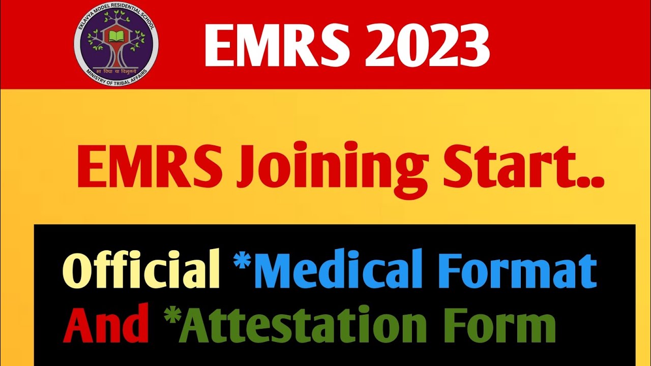 EMRS Appointment Letters || EMRS Medical Format & Attestation Form kese ...
