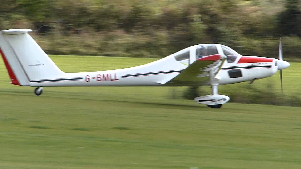Grob 109B G-BMLL leaving Dunstable LGC - YouTube
