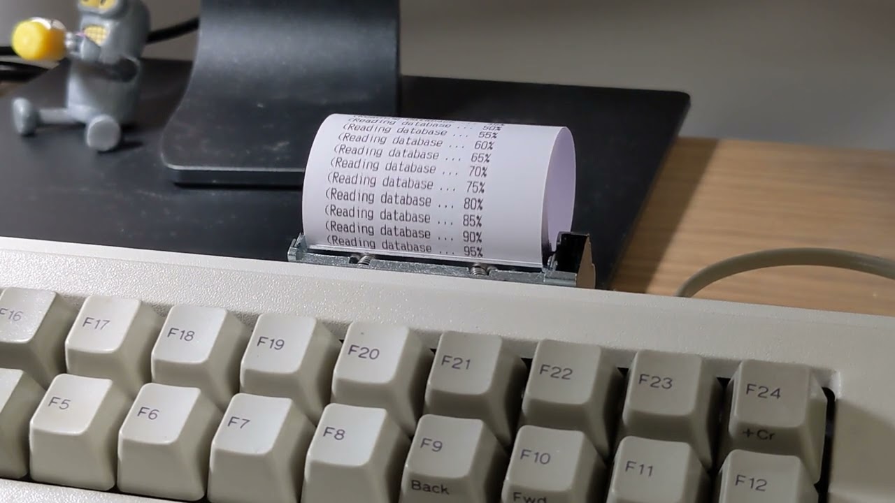 Primitive teletype with Raspberry Pi - YouTube