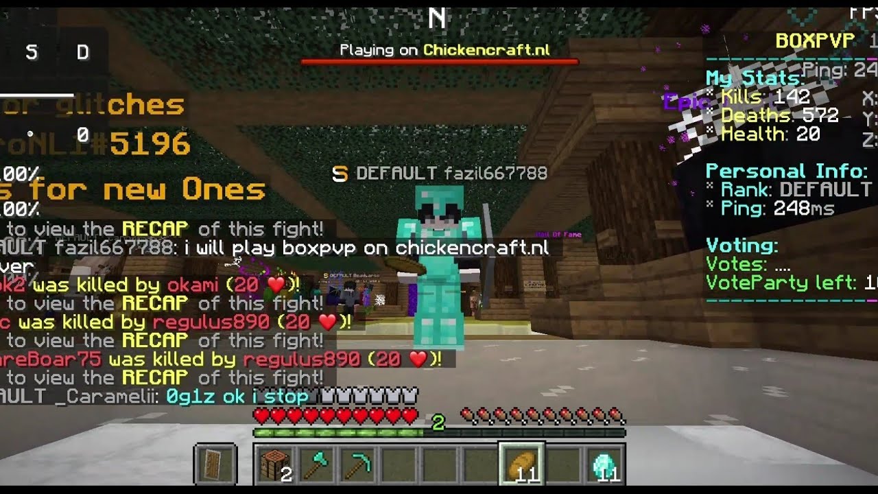 Playing boxpvp in Minecraft server chickencraft.nl - YouTube