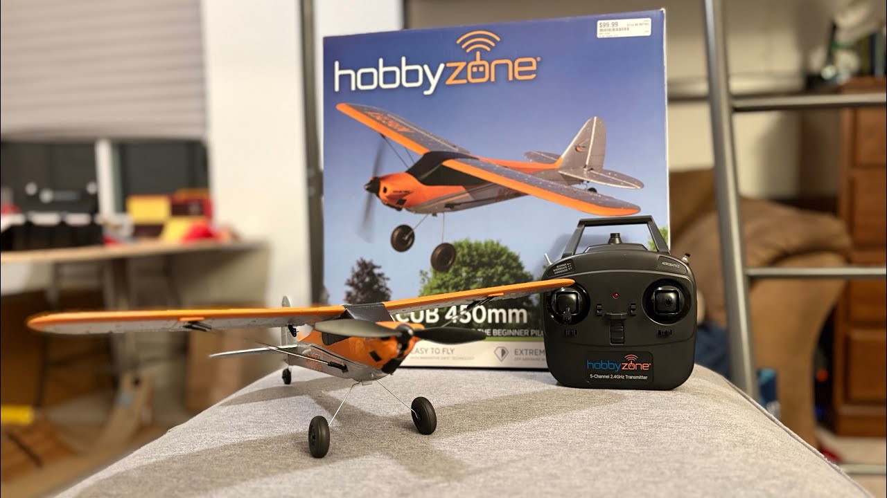 Unboxing and flying the hobby zone x cub 450mm Rc airplane - YouTube