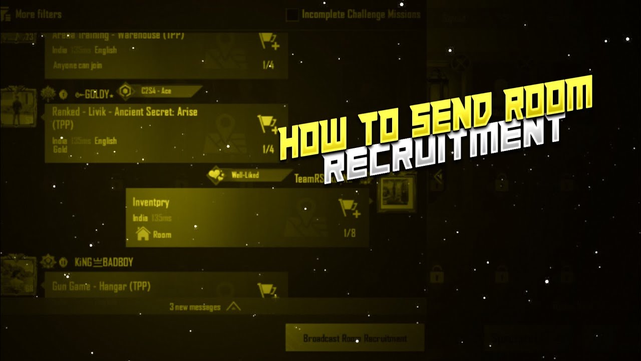 How to Send Room Recruitment in PUBG/BGMI | PRABHU GAMERZ #room # ...